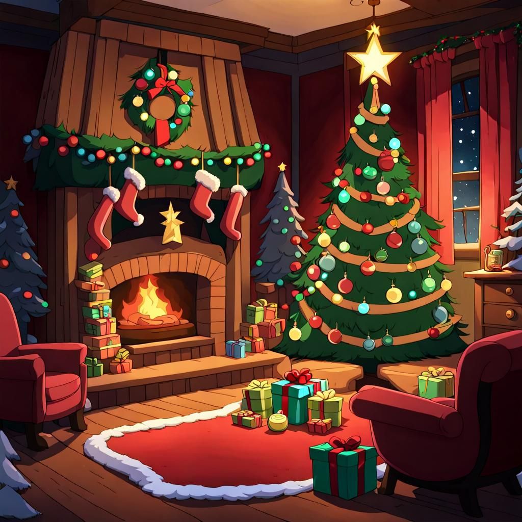 Christmas in Gravity Falls, cartoons - AI Generated Artwork - NightCafe ...