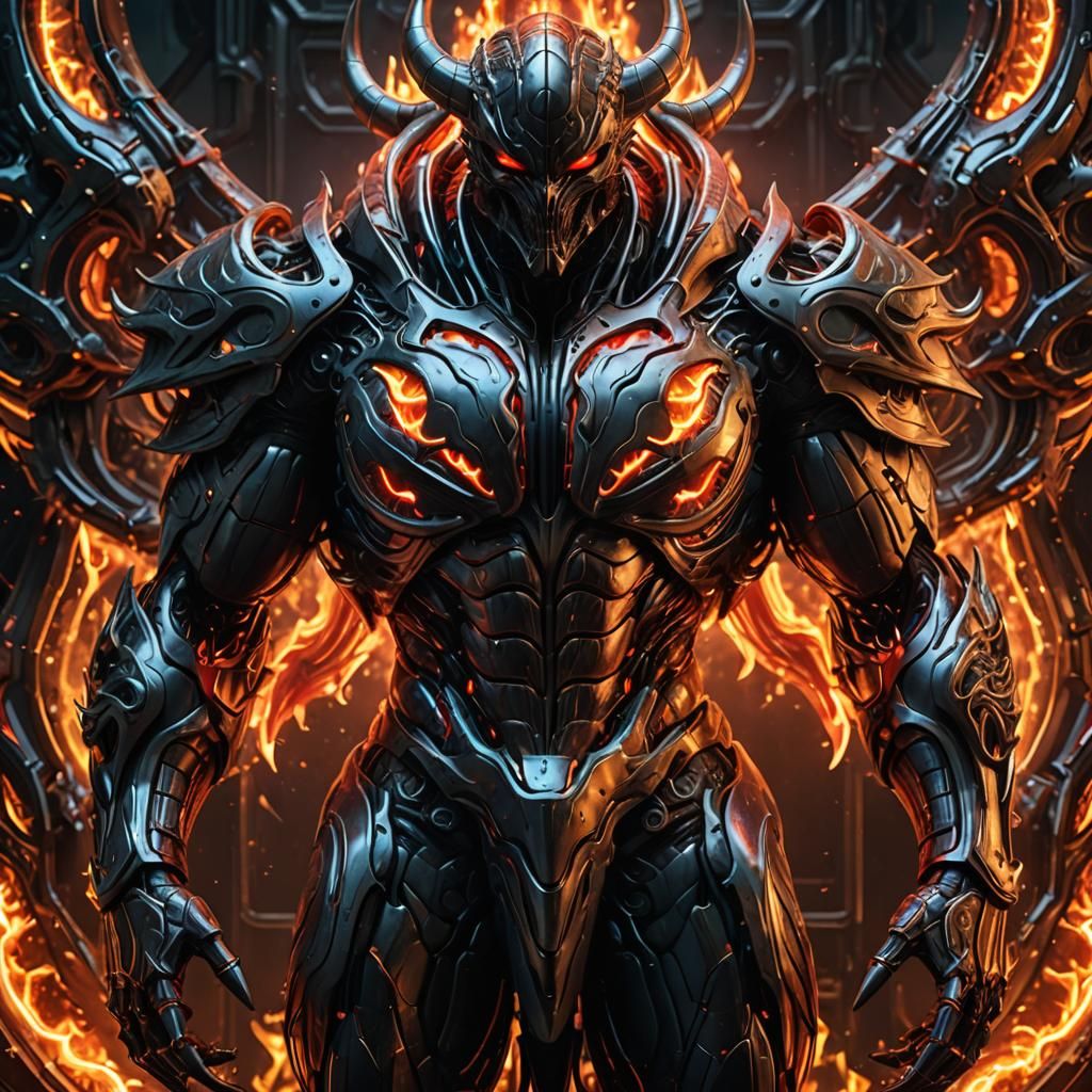 A muscular armored demon (Organic 3D mesh) - AI Generated Artwork ...