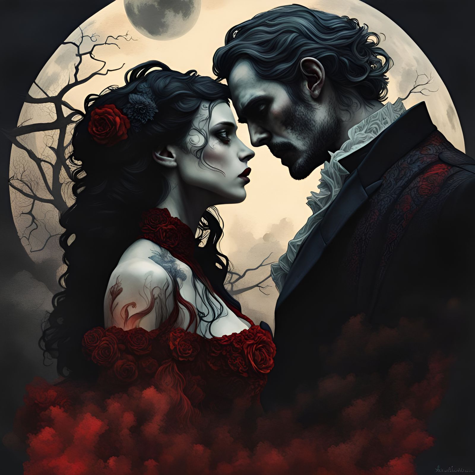 Vampire couple - AI Generated Artwork - NightCafe Creator