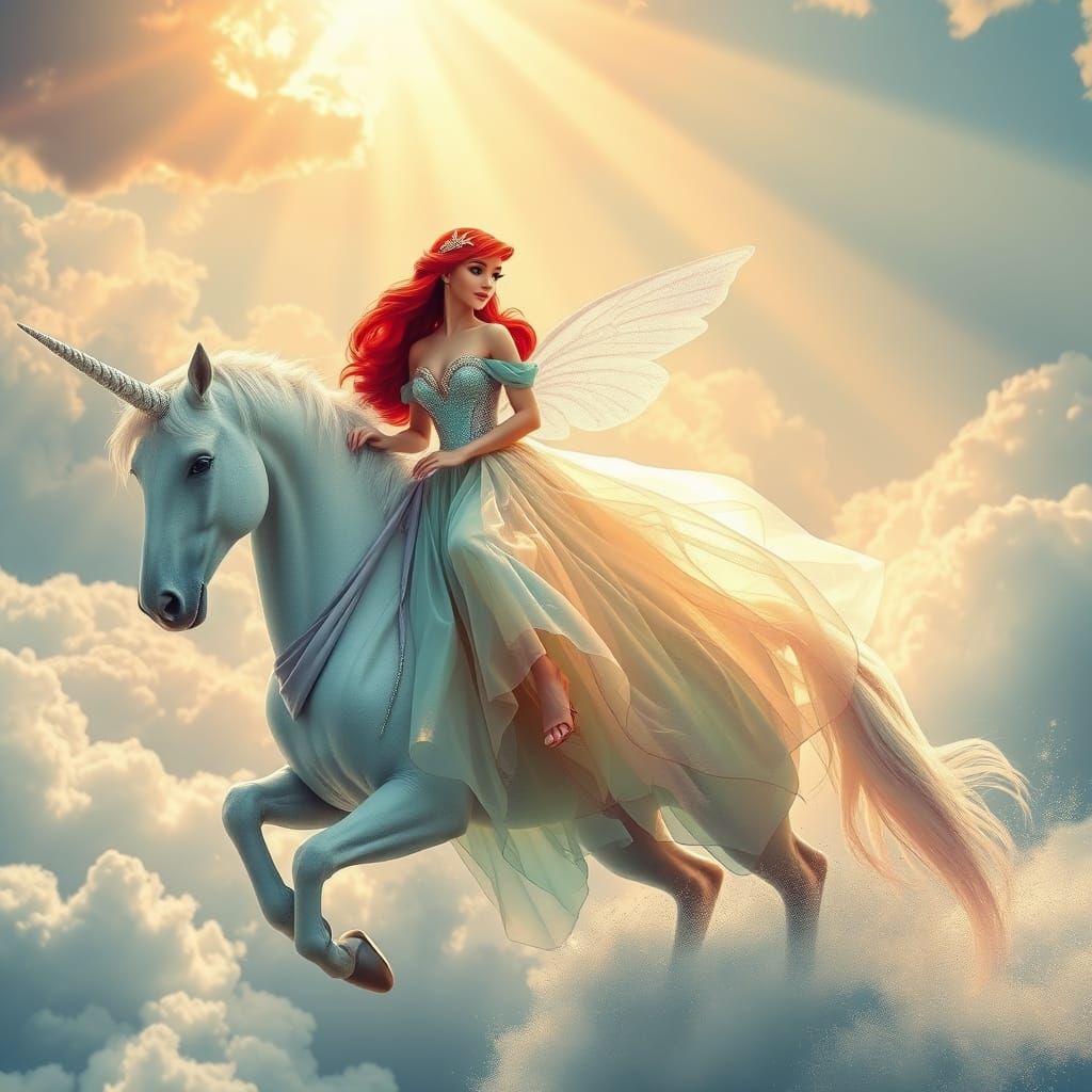 Princess Ariel as a unicorn rider. - Princess Ariel as a Uni...