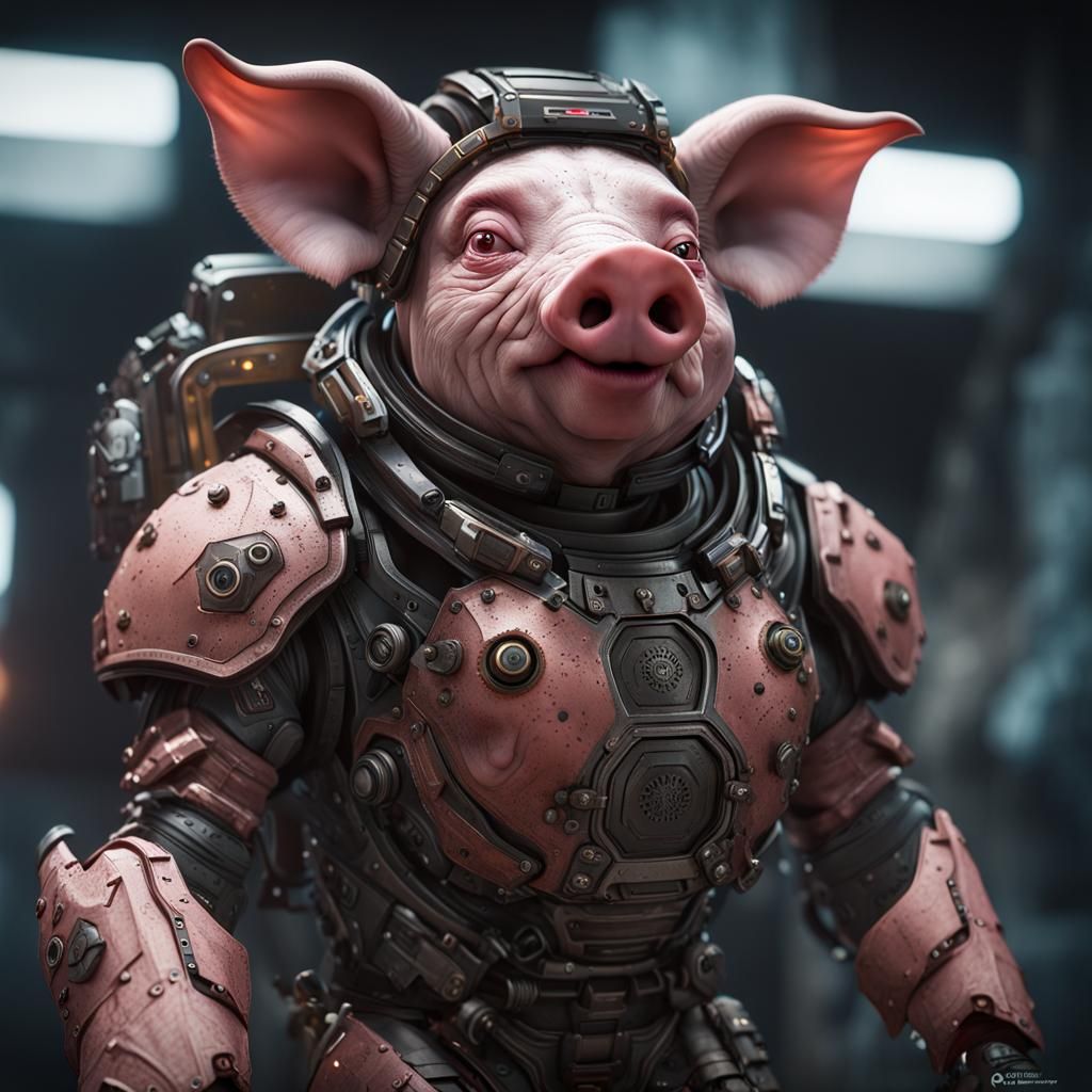 Borealin Uplifted Pig Soldier - AI Generated Artwork - NightCafe Creator