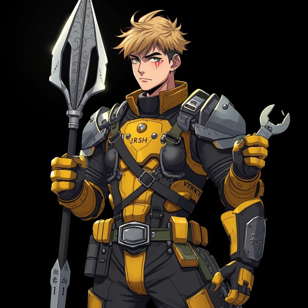 Cyberpunk Warrior in Demon Hide Armor - AI Art