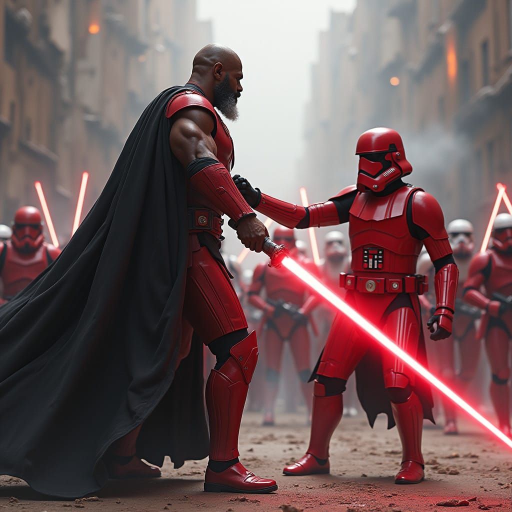 Sith Warriors Engage in Epic Lightsaber Duel Amids... - AI Art