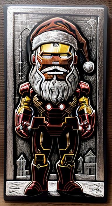 Chibi Iron Man Santa Claus - Chibi Iron Man Santa Claus in I...