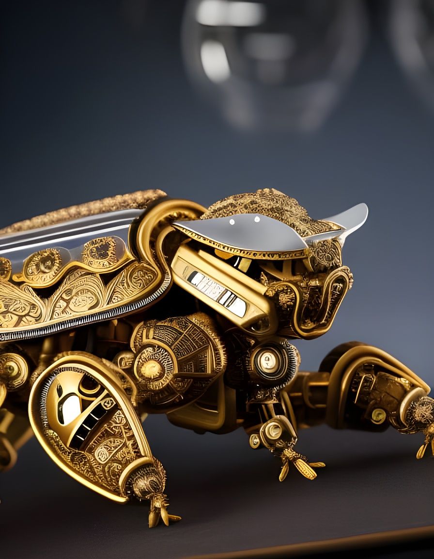 golden clockwork toy - AI Generated Artwork - NightCafe Creator