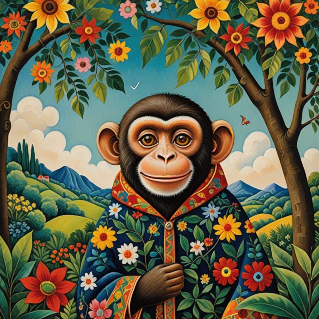 Folk Art monkey - Folk Art monkey