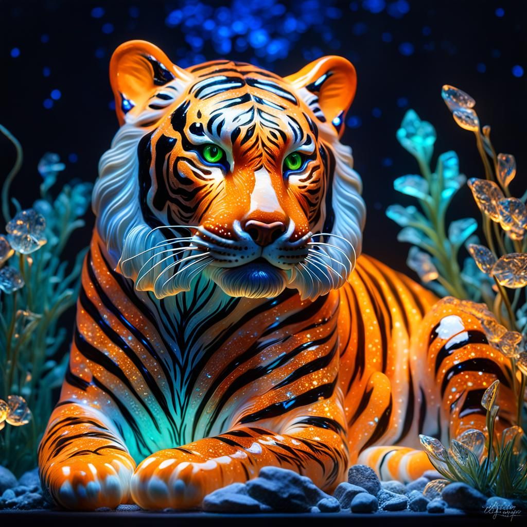 Glass tiger 5 - AI Generated Artwork - NightCafe Creator