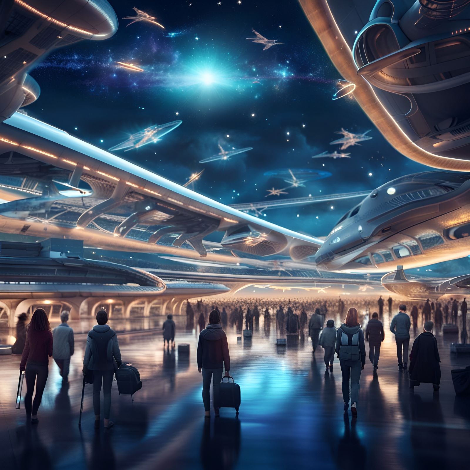 Interstellar Travel Terminal🚀🌌🌠 - AI Generated Artwork - NightCafe Creator