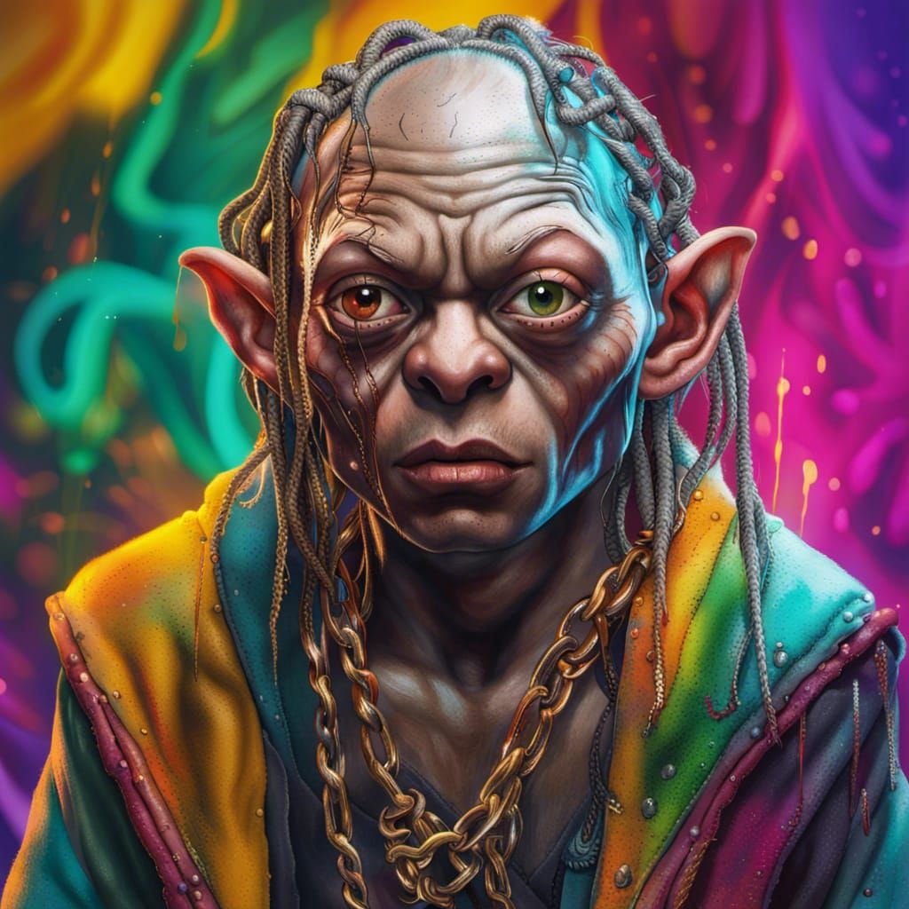 Lord of the Rings Gollum dripped out - AI Generated Artwork - NightCafe ...