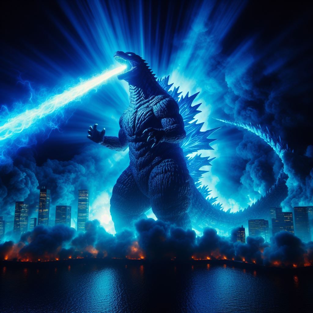 Godzilla Goes Into Overload - AI Generated Artwork - NightCafe Creator
