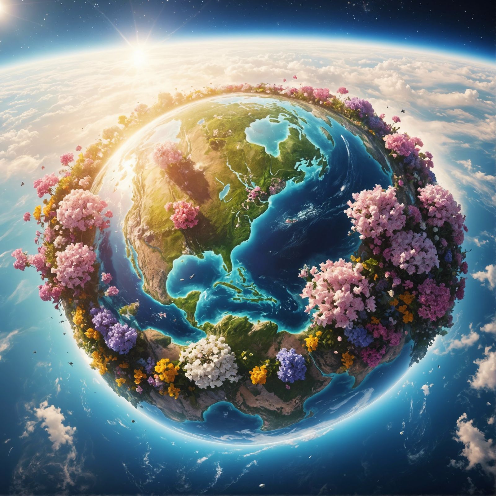 Aerial view of a perfect earth - AI Generated Artwork - NightCafe Creator