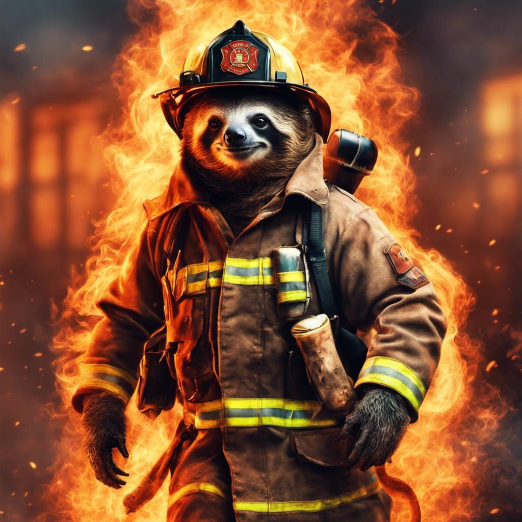 Fireman Sloth - AI Generated Artwork - NightCafe Creator