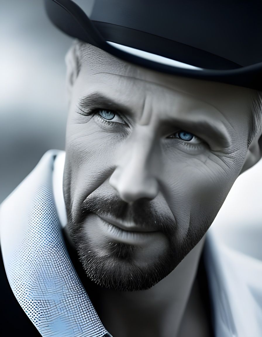 Pale Blue Man - AI Generated Artwork - NightCafe Creator