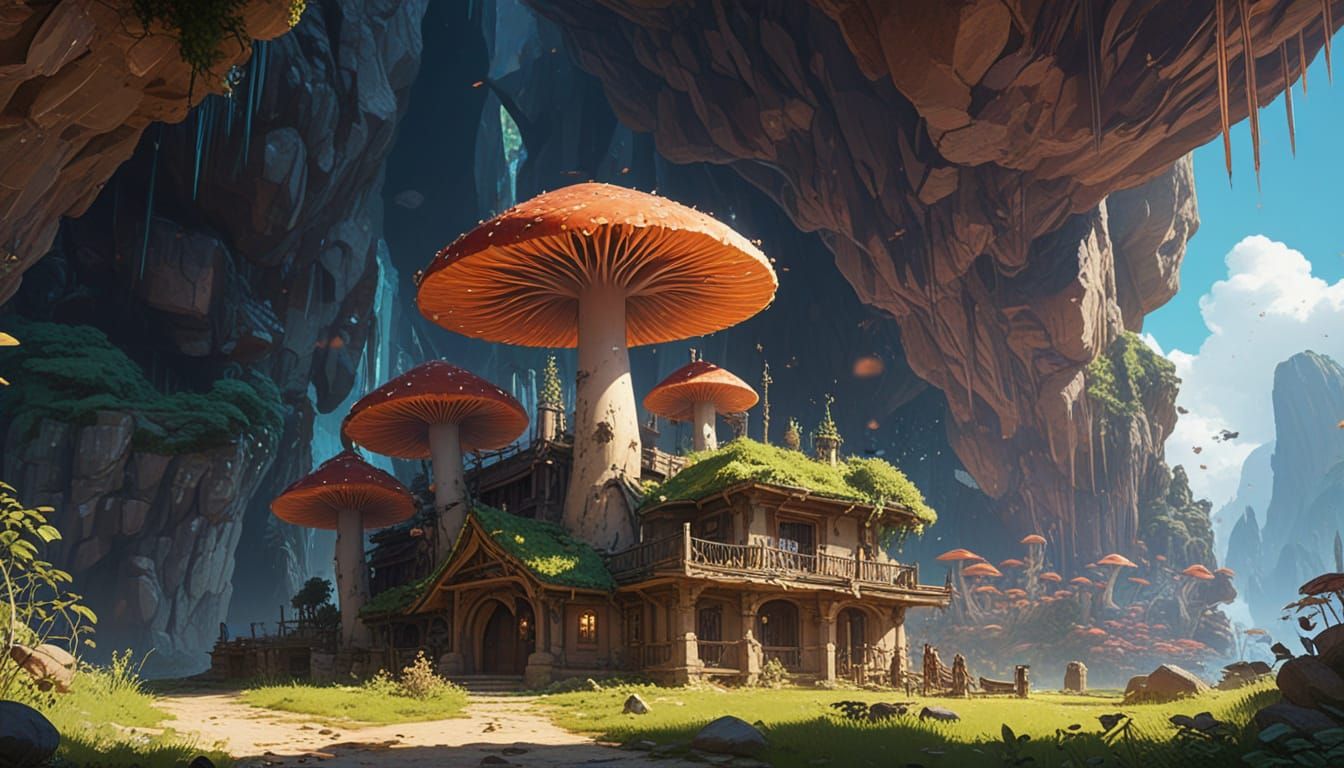 Ancient cave - Ethereal Ancient Cave Dwellings in Vibrant,