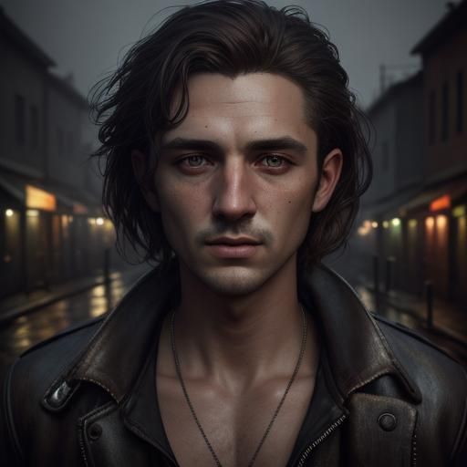 Portrait of a handsome 22-year-old boy Irish chav lad wearing dirty ...