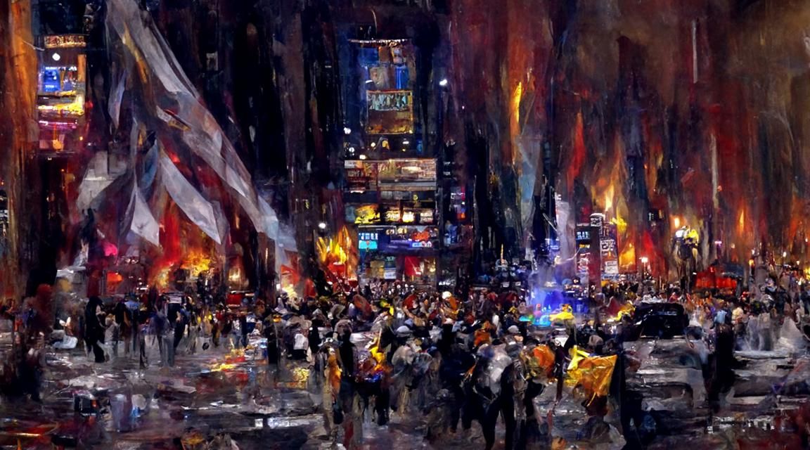 Times Square Riot : r/nightcafe