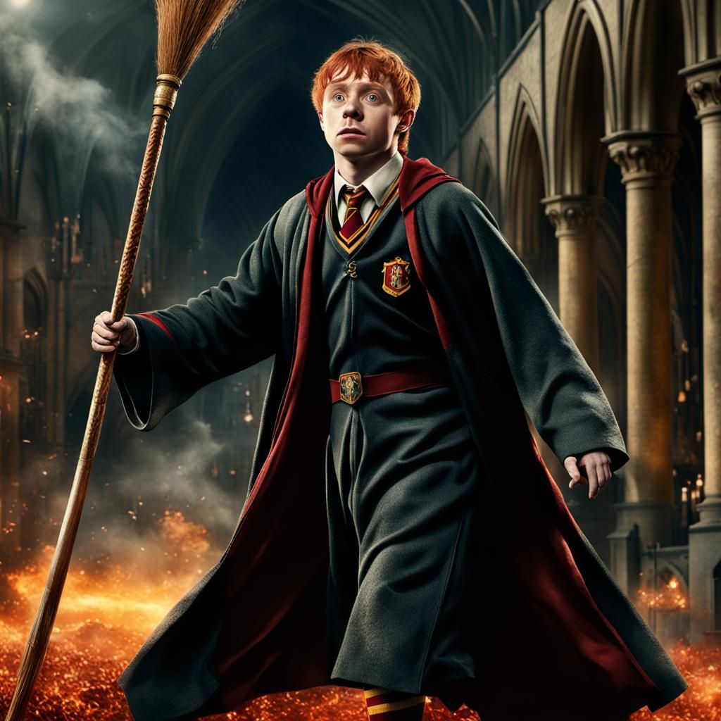 Ron Weasley keeper on the gryffindor quidditch team - AI Generated Artwork - NightCafe Creator