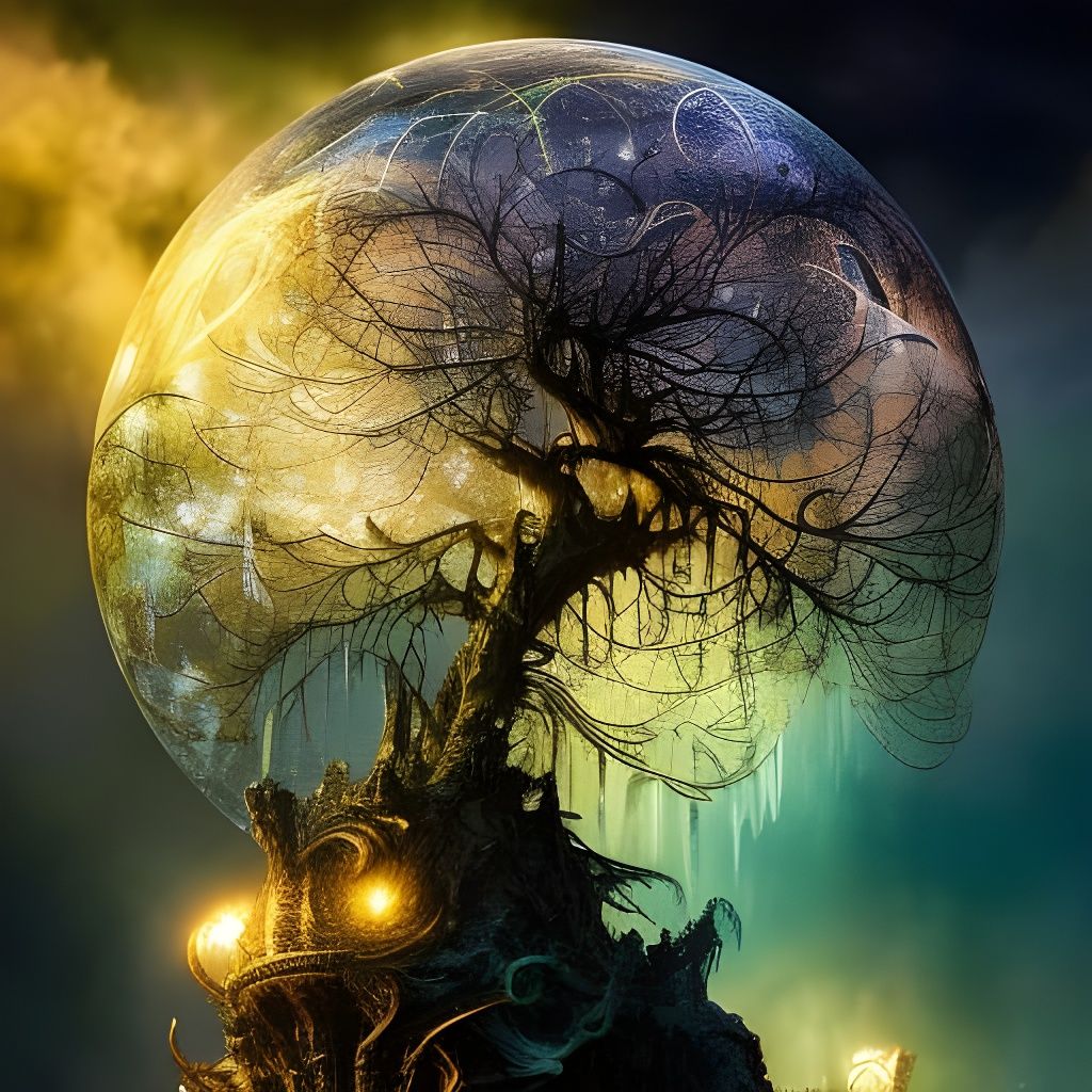 Steampunk tree shield - AI Generated Artwork - NightCafe Creator
