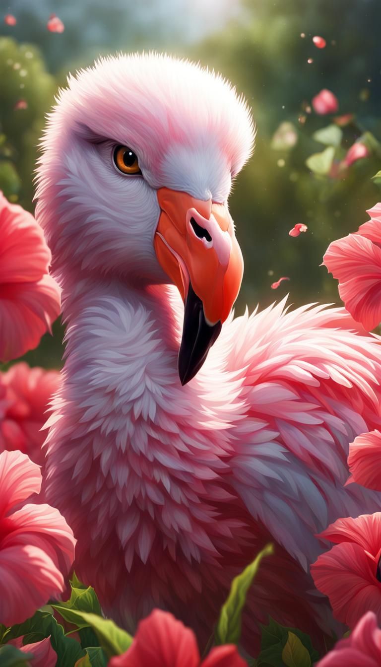 Fluffy Fantastic Flamingo - AI Generated Artwork - NightCafe Creator