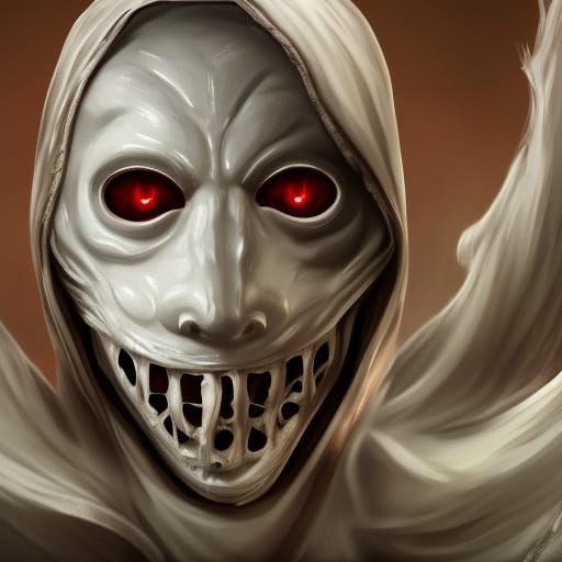 Smiley Face white sack mask serial killer - AI Generated Artwork ...