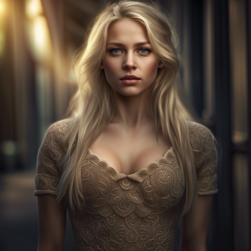 Stunningly beautiful blonde girl - AI Generated Artwork - NightCafe Creator