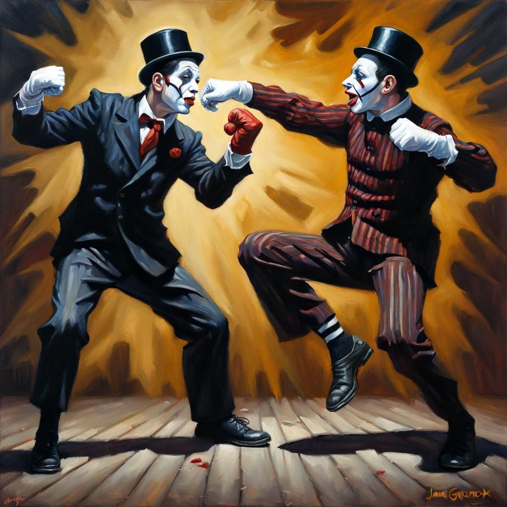Mime fight - AI Generated Artwork - NightCafe Creator