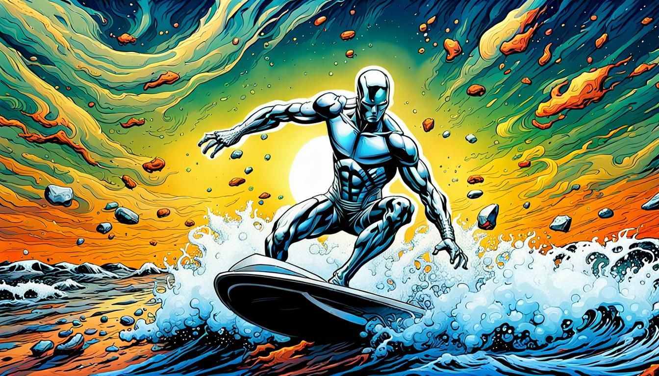Silver Surfers Surfing Holiday - AI Generated Artwork - NightCafe Creator