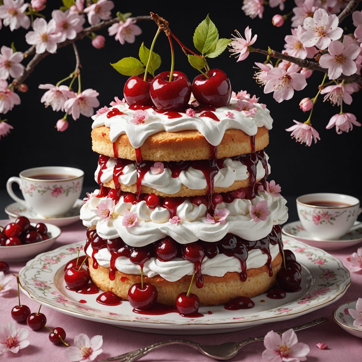 Decadently Delicious Cherry Shortcake - AI Generated Artwork ...