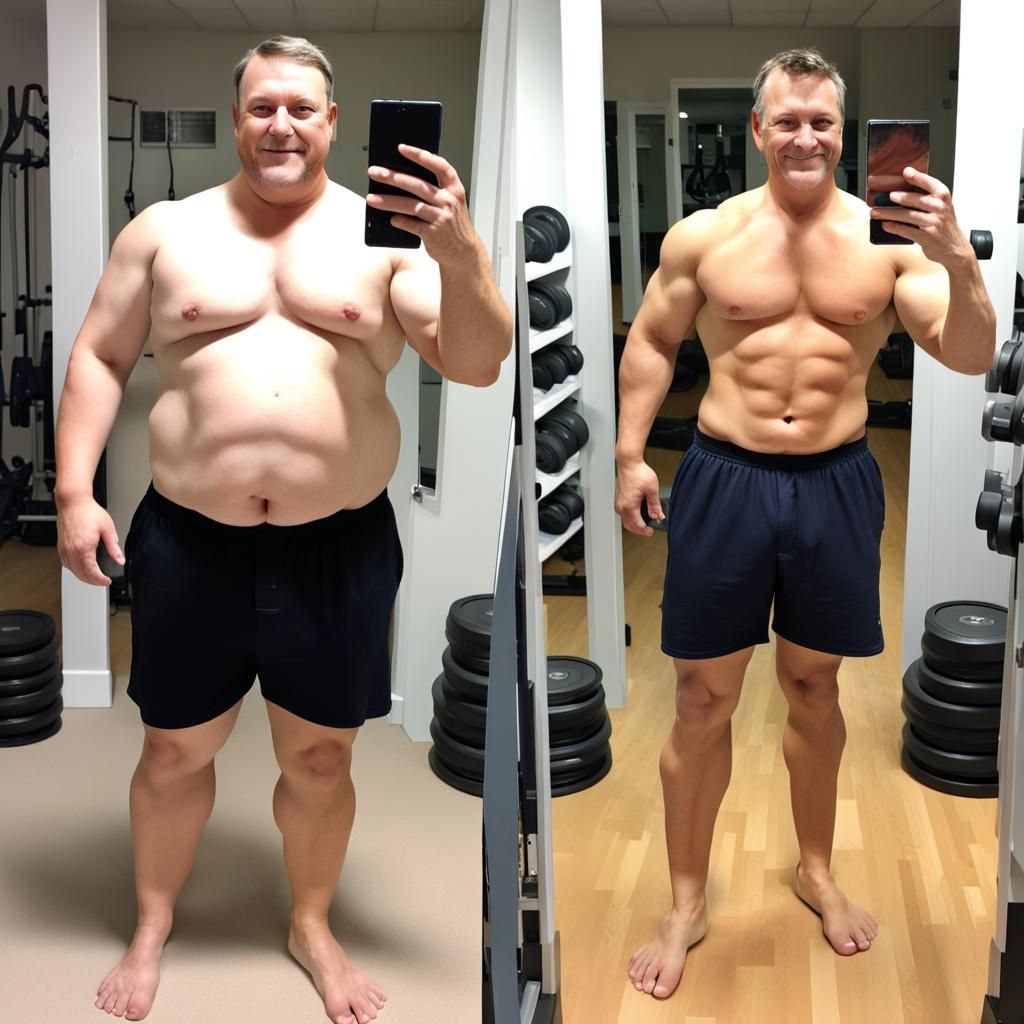 Here's a before and after workout comparison photo illustrating the ...