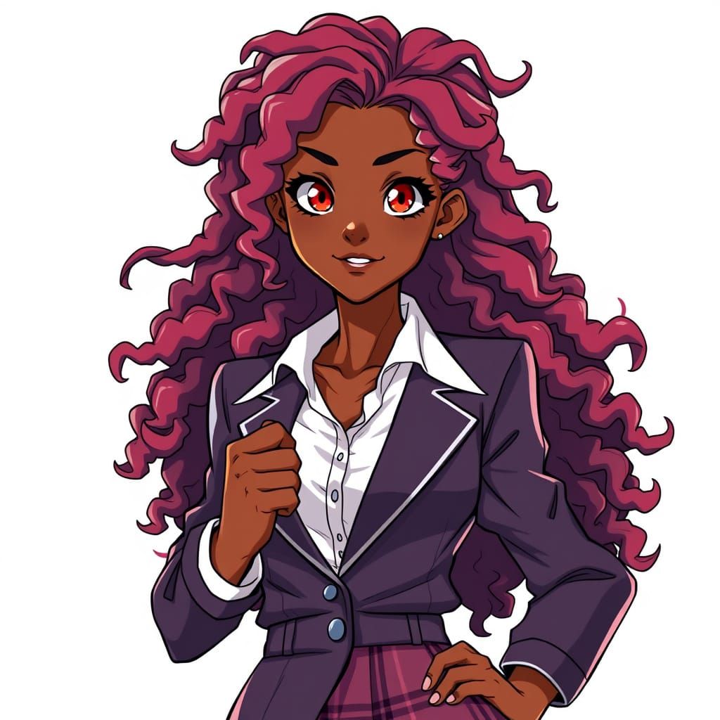 Anime-Style Hero in a Fitted Blazer with Vibrant H... - AI Art