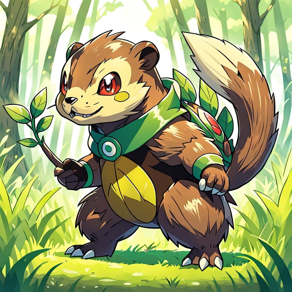 Wild Grass Warrior Fakemon - AI Art