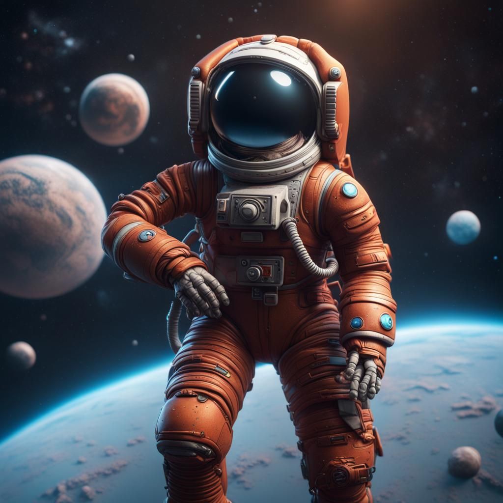 a toy in space a spaceman - AI Generated Artwork - NightCafe Creator