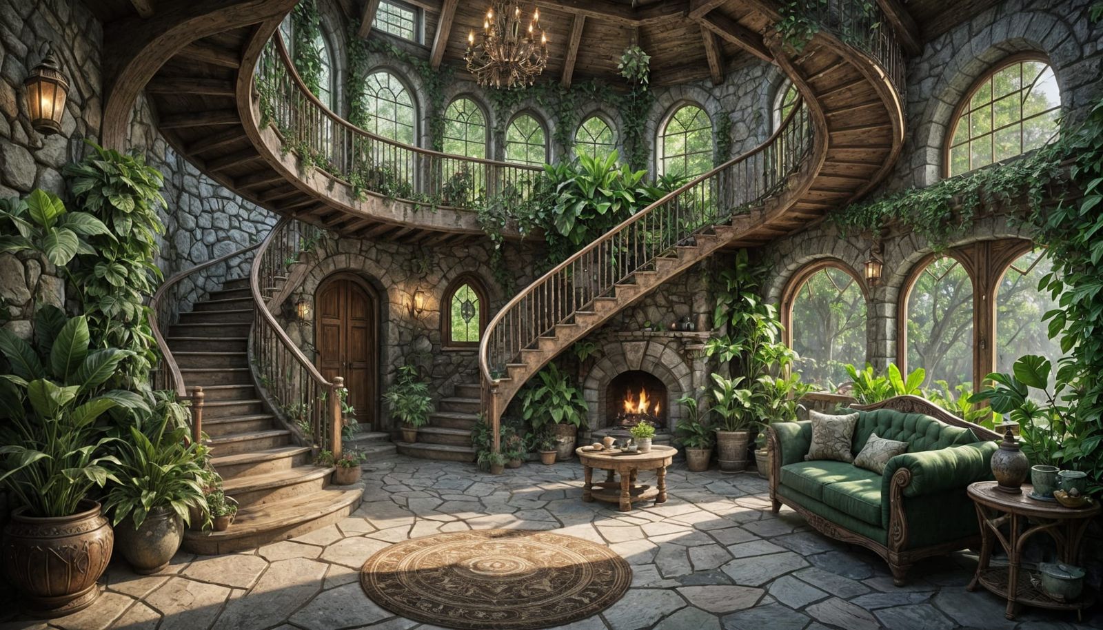 the grand staircases - Ethereal Elven Cottage with Grand Sta...