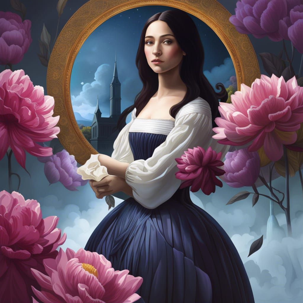 modern day living Mona Lisa, various angles and expressions and ...