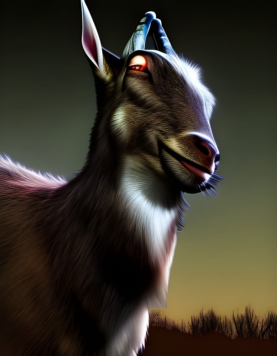Smirking goat - AI Generated Artwork - NightCafe Creator