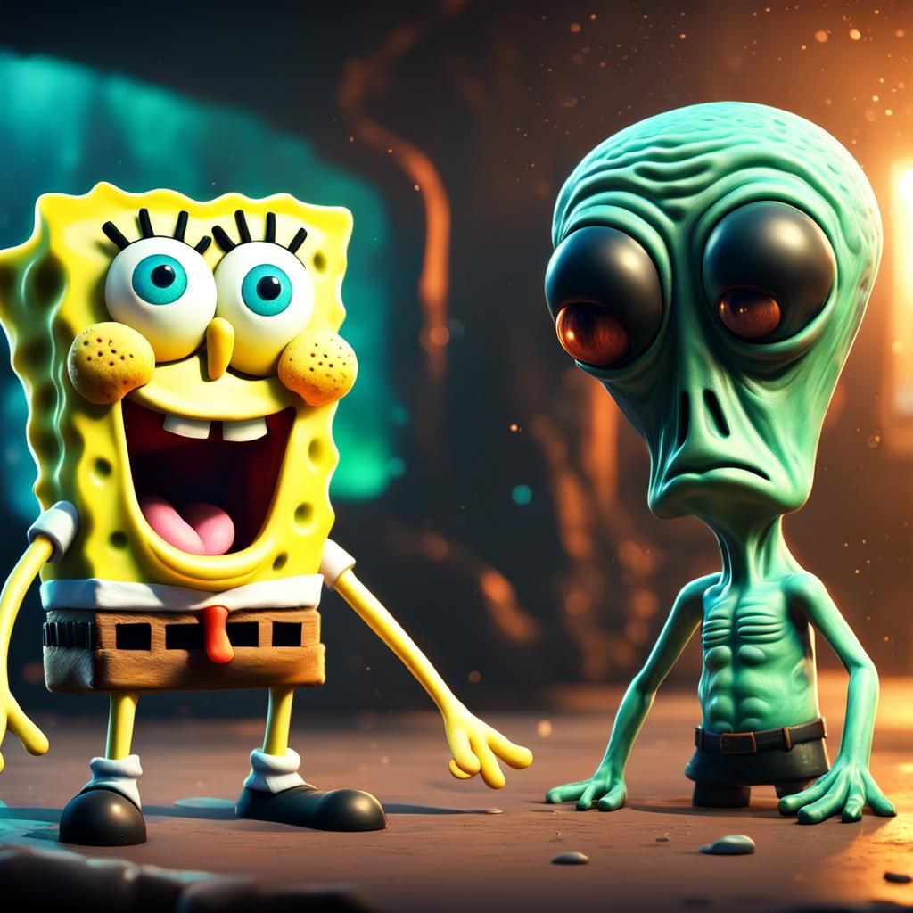 Alien Squidward, cinematic shot, ultra realistic, fantasy, beautiful ...