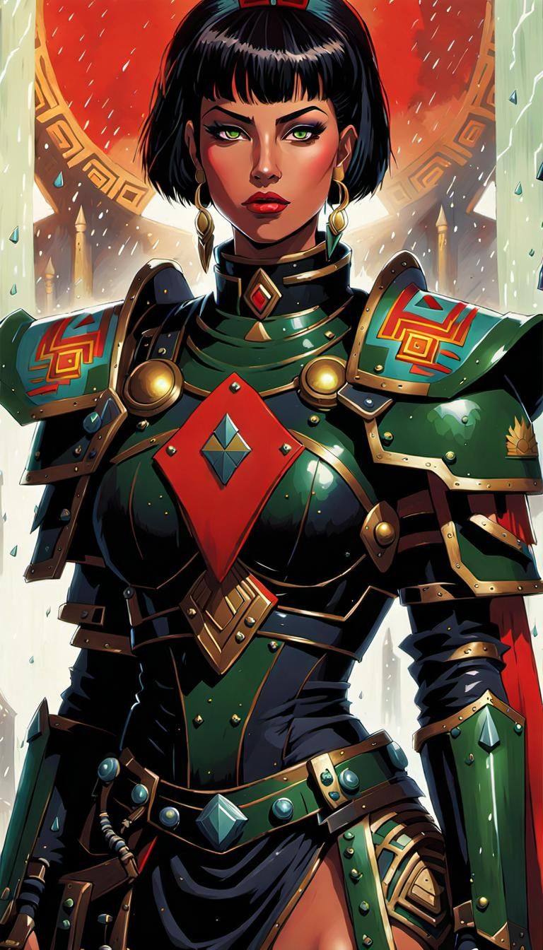 Warhammer 40k, space Marine, beautiful woman, Anitta, tanned skin ...