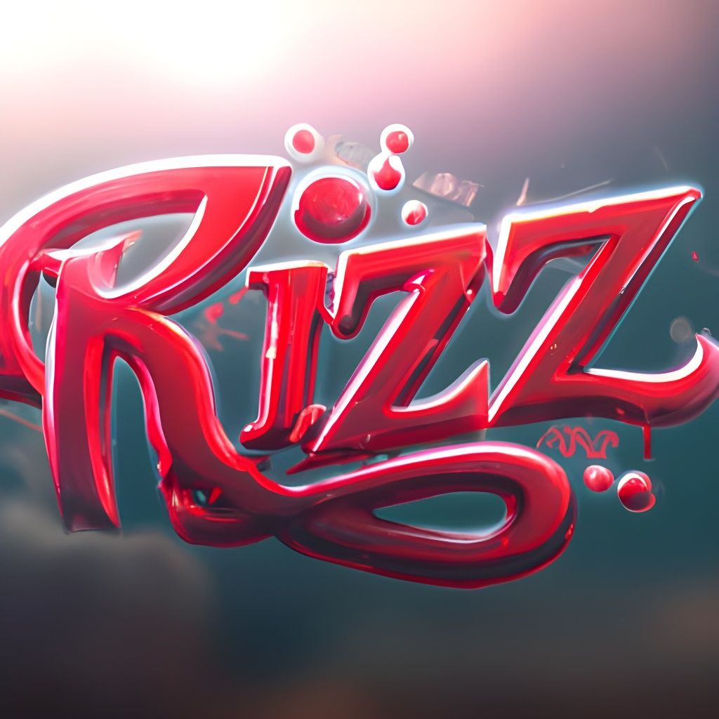 a red beverage logo with the word rizz - AI Generated Artwork ...