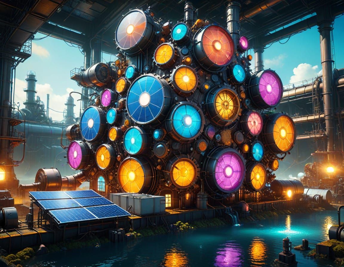 Solarpunk - Vibrant Solarpunk Galaxy Factory