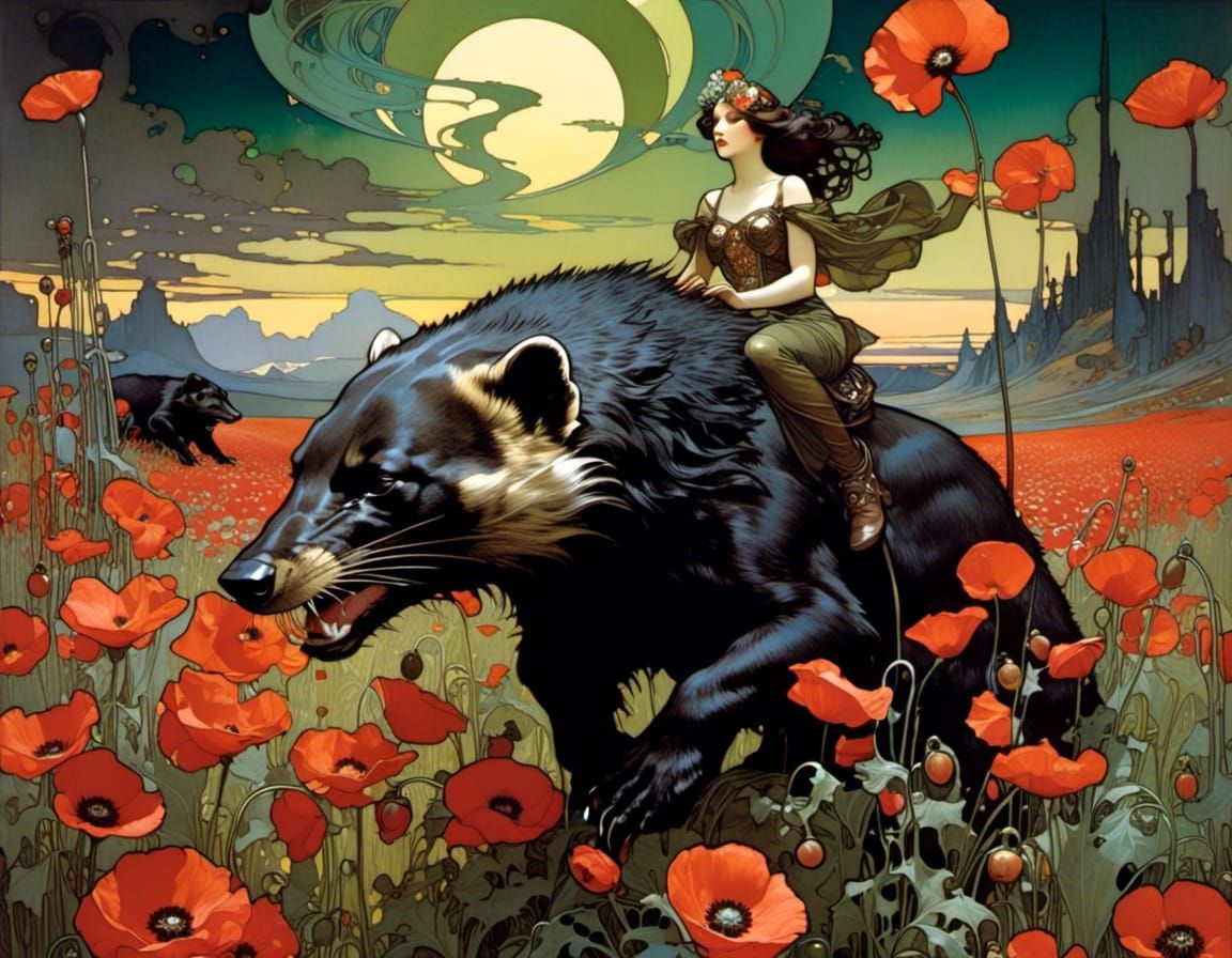 Honey Badger Charge!!! - AI Generated Artwork - NightCafe Creator