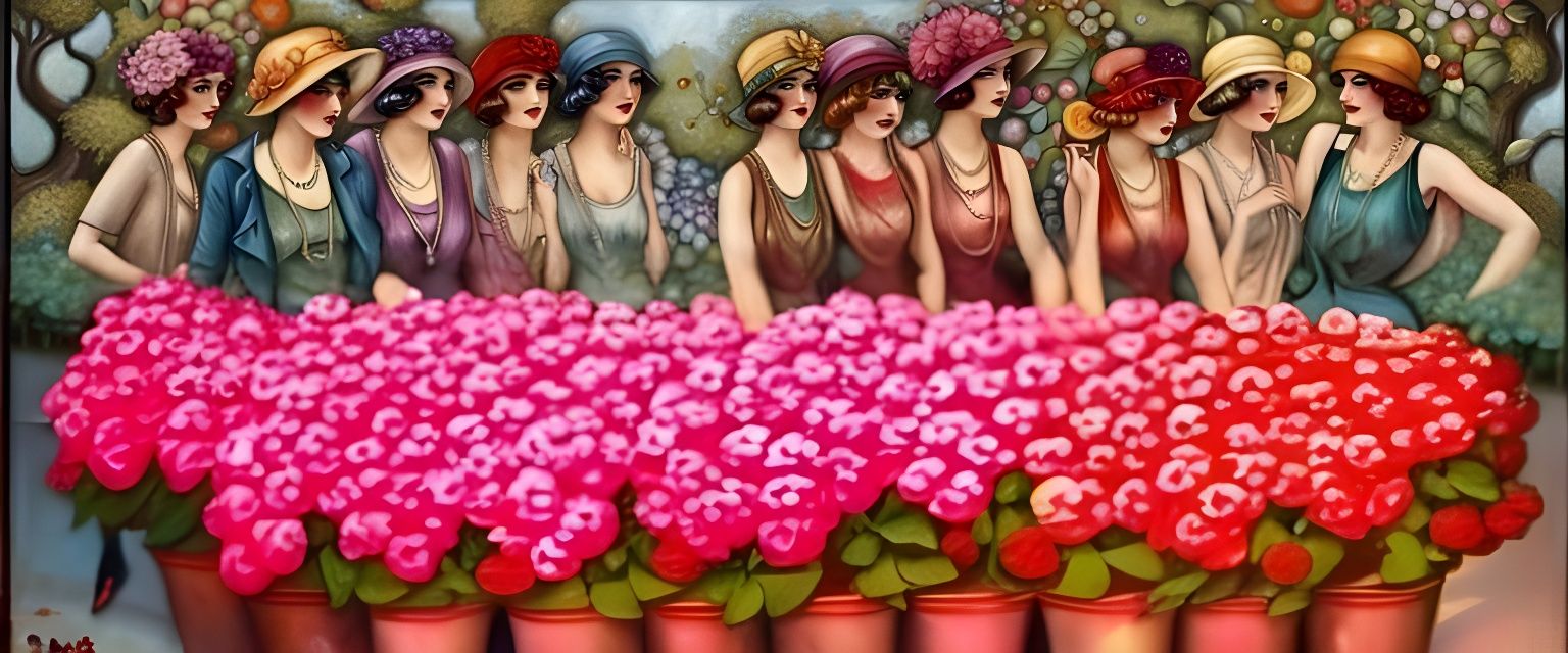 Flappers N' Flowers - AI Generated Artwork - NightCafe Creator