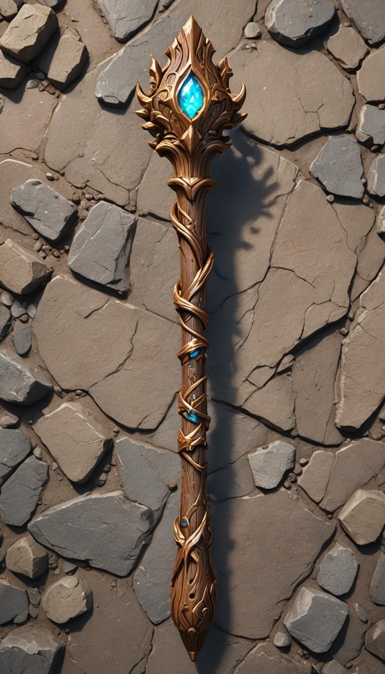 Oak Wooden Arcane Staff - AI Generated Artwork - NightCafe Creator