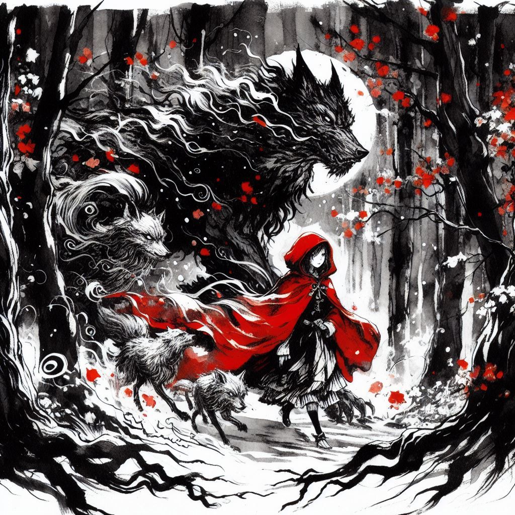 Red (Sumi-e #1) - AI Generated Artwork - NightCafe Creator