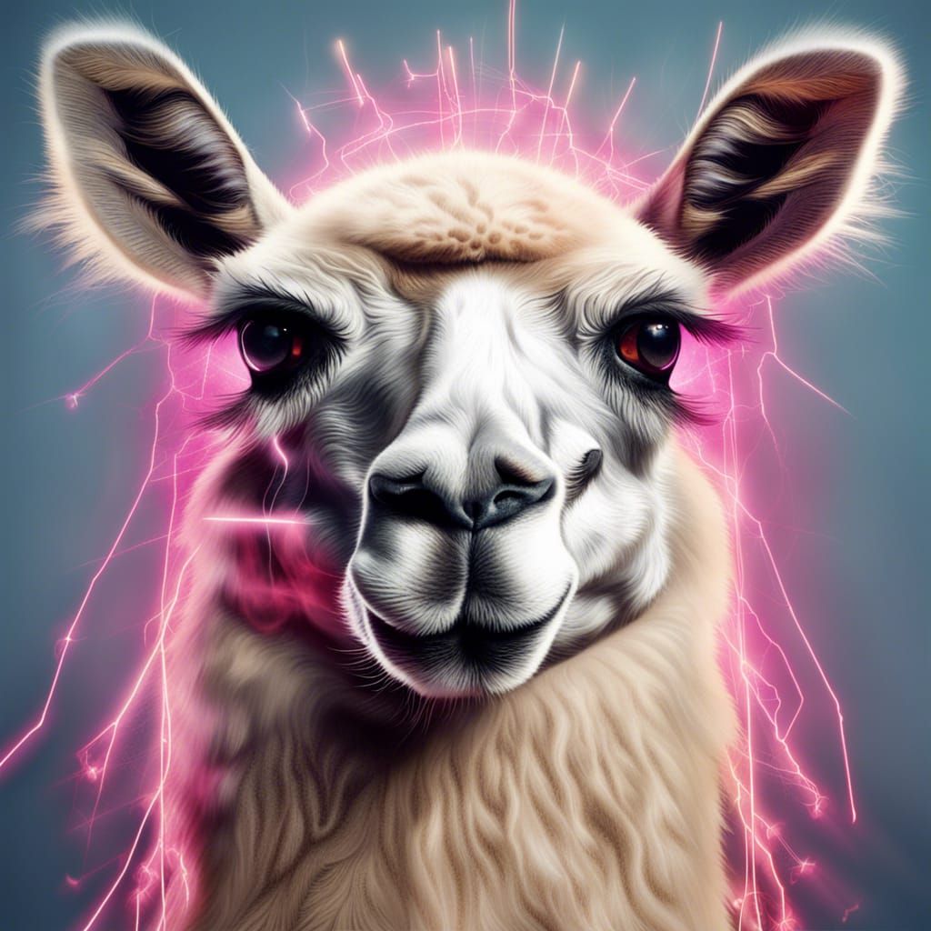 Pink Glizzy Glow Lama - AI Generated Artwork - NightCafe Creator
