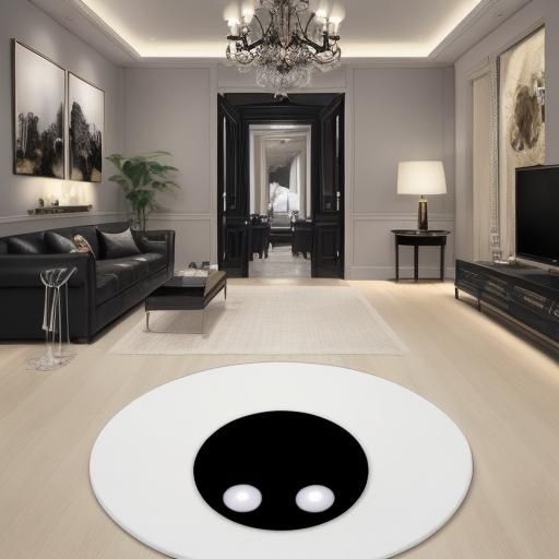 Googly Eye rug in luxurious living room - AI Generated Artwork ...