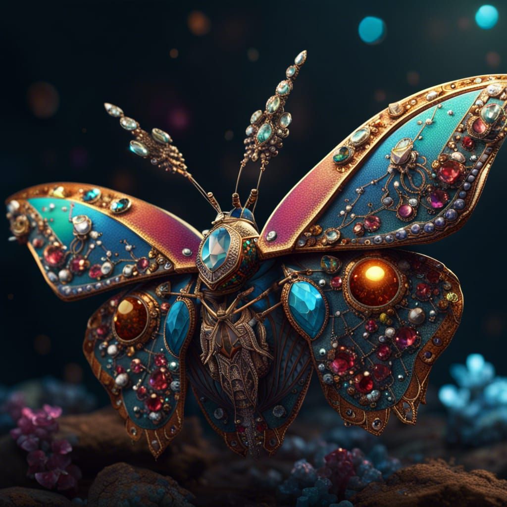 Jewel Moth - AI Generated Artwork - NightCafe Creator