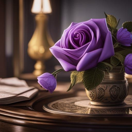The purple rose of Cairo, intricate detail, photo realistic, unreal ...