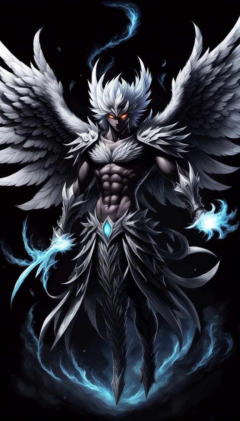 chaos elemental, six winged male angel, strong, anime, Miraculous kwami ...