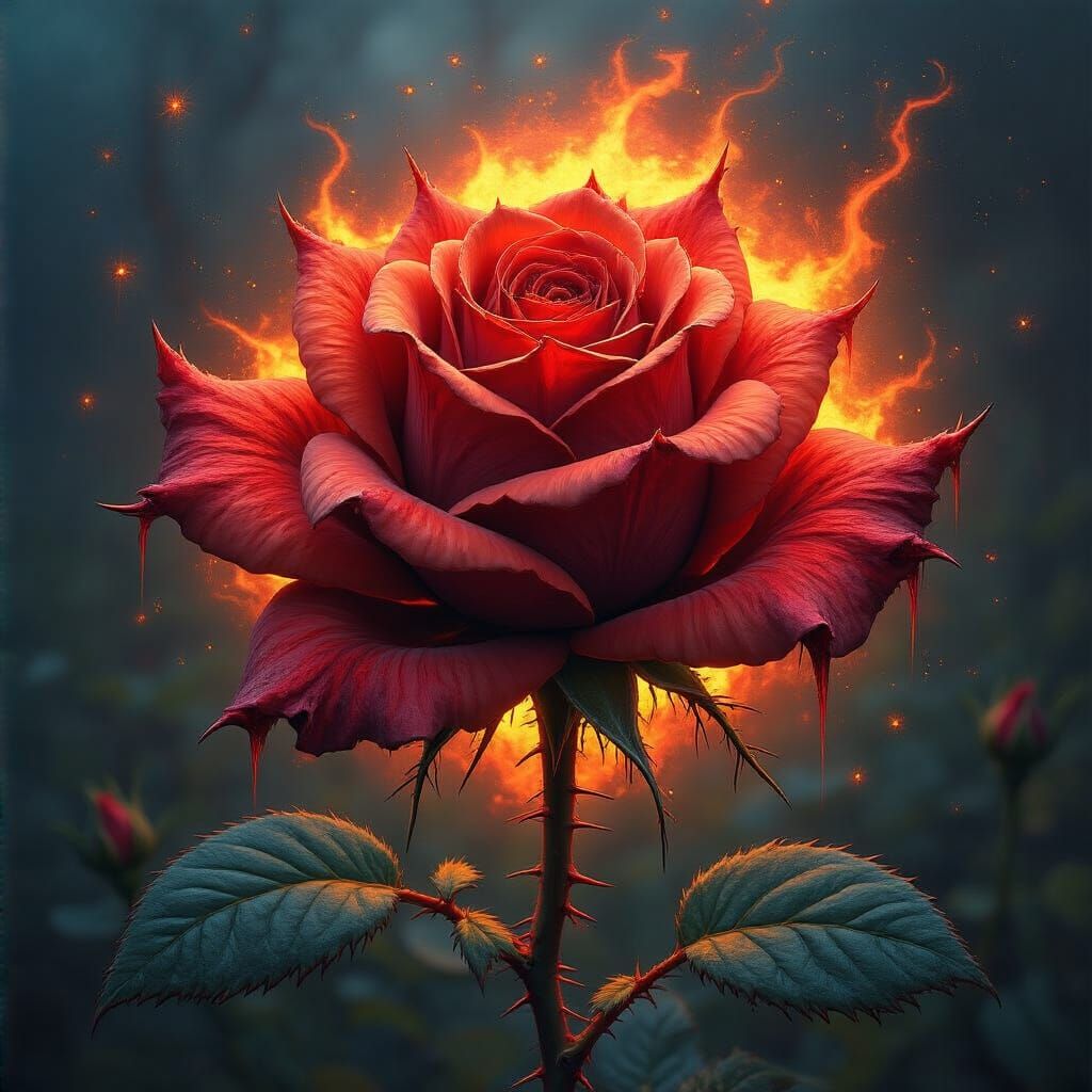 Rose flames- Daily challenge #1019 - NightCafe