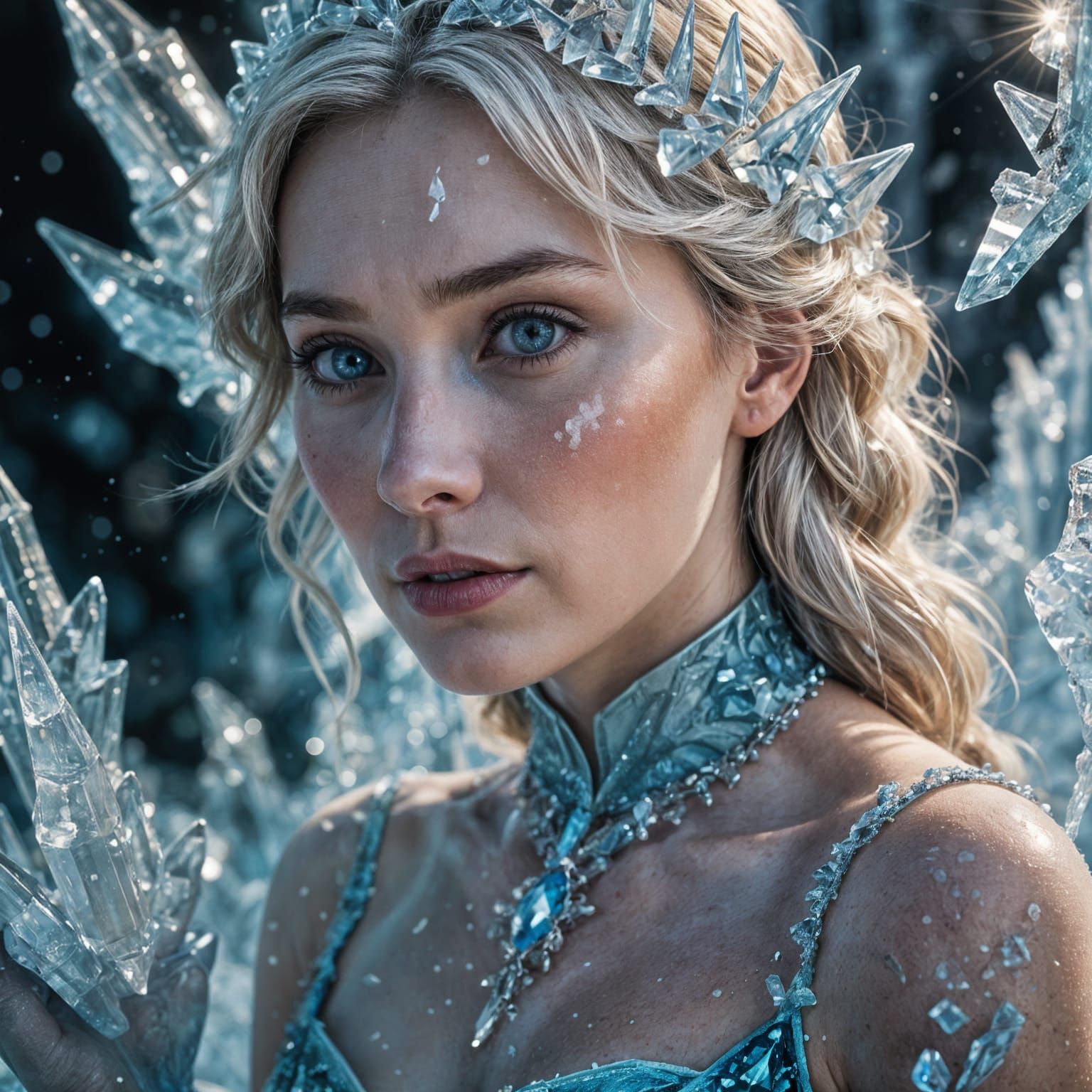 Icy Touch - Ethereal Ice Queen in Vibrant Crystal Clarity